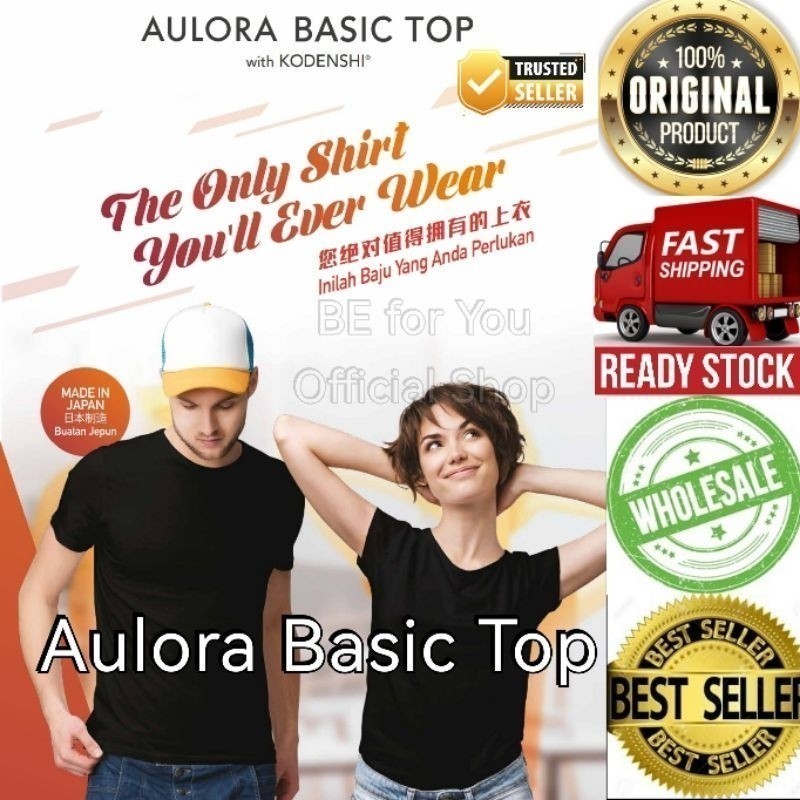 AULORA BASIC TOP unisex BLACK color with Kodenshi 100% BE Aulora Basic ...