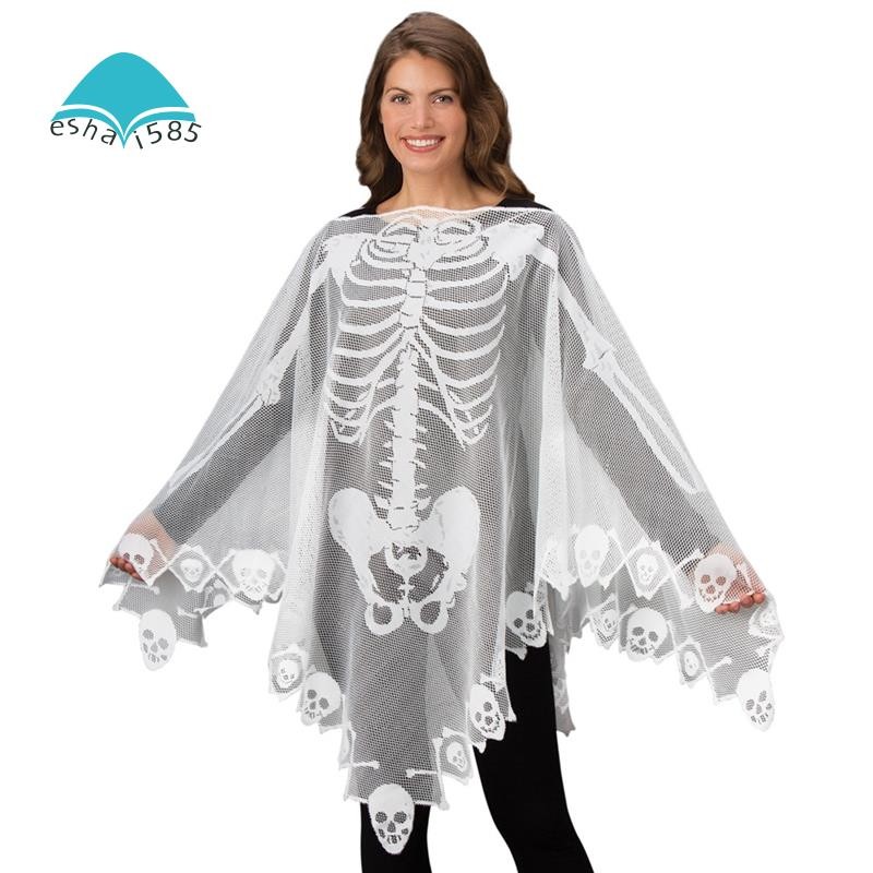 Halloween Shawl Skeleton Poncho Cosplay Horror Dress Up Halloween Decor ...