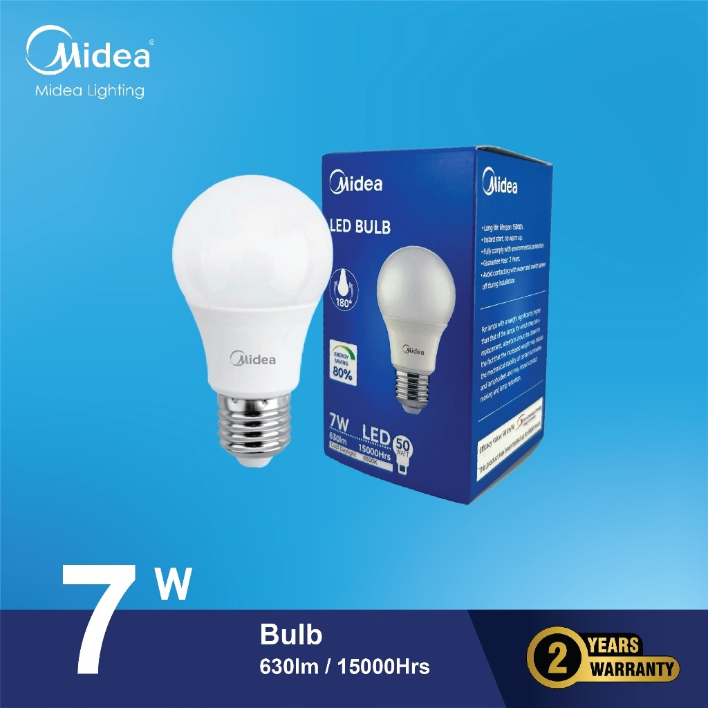 Midea Lighting A60 Round Bulb (7W) | Shopee Malaysia