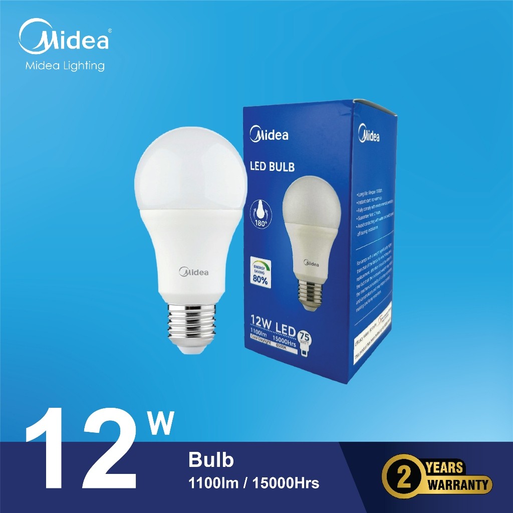 Midea Lighting A60 Round Bulb (12W) | Shopee Malaysia