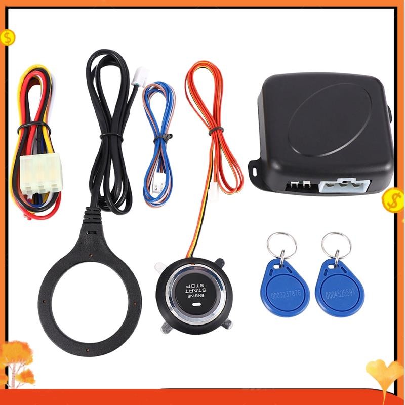 Smart RFID Car Alarm System Push Engine Start Stop Button Lock Immobilizer with Remote Keyless ...