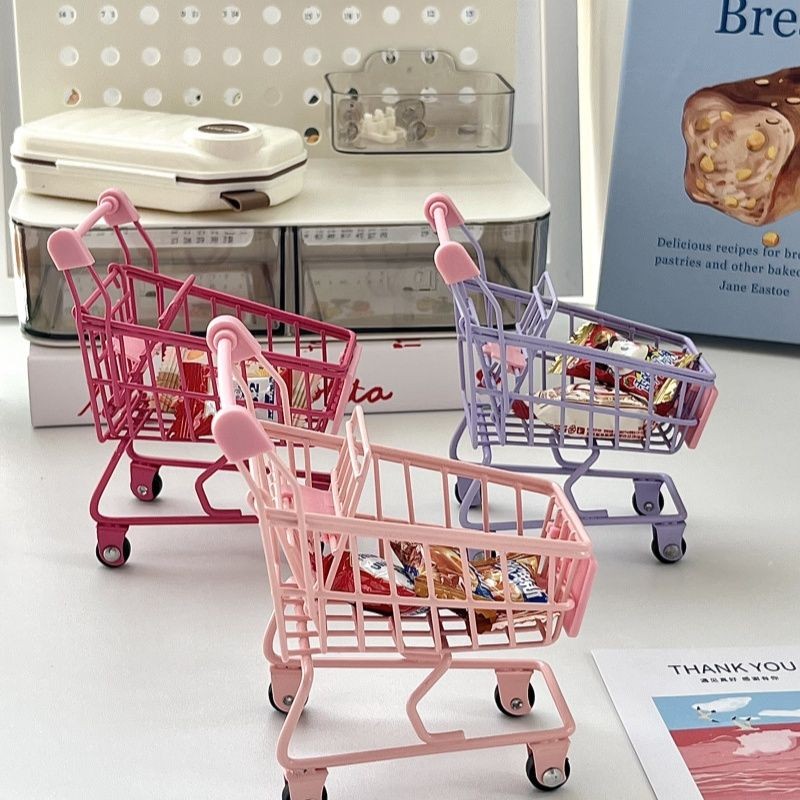Korean Style Mini Simulation Shopping Cart Cute Creative Photo Model ...