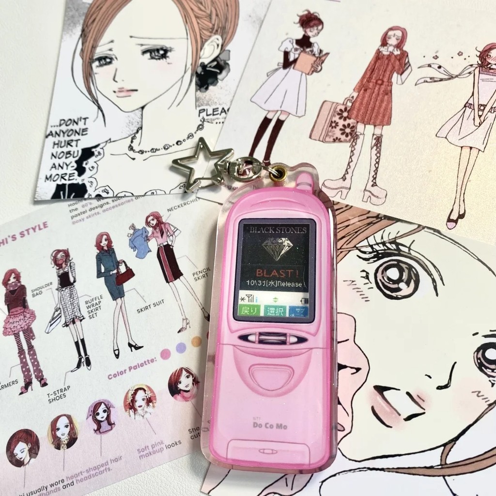 Komatsu Nana Same Style Flip Phone Anime Keychain Women Hachi Pink ...