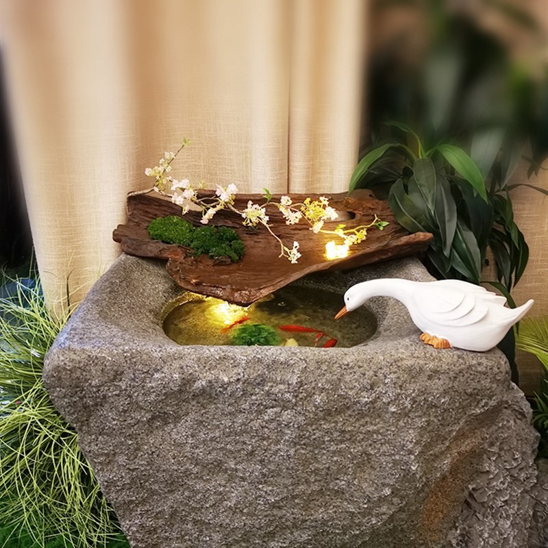 KI9S Taman Batu Besen Aliran Air Landskap Air Pancut Taman Luaran Gaya ...