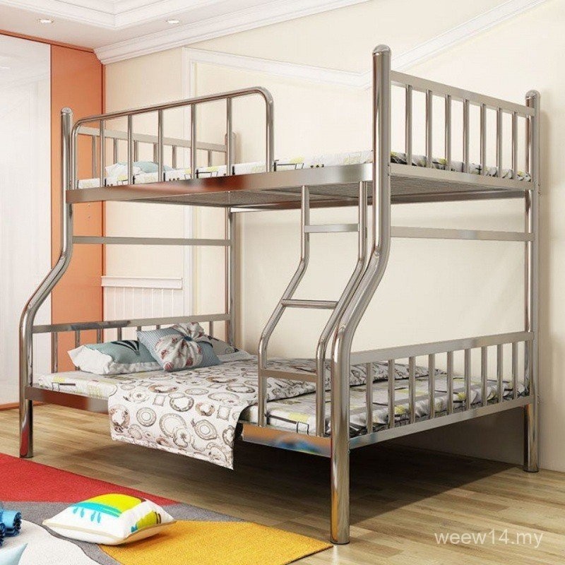 Stainless Steel Bed Double Bed 304 Thickened Upper Lower Bunk Iron Bed ...