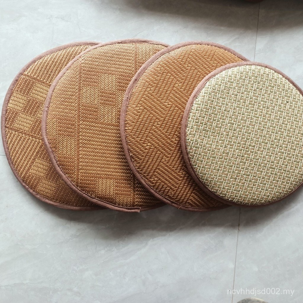 Kusyen Tempat Duduk Rotan Tidak Licin Musim Panas Sejuk Bangku Bulat ...