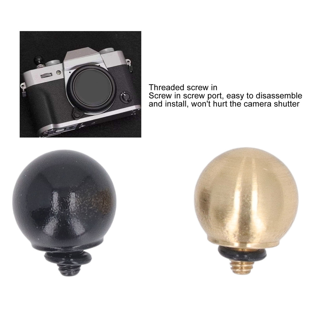 [WON] 2Pcs Ball Shape Camera Shutter Button Replacement Brass Soft Shutter Release Button For ...