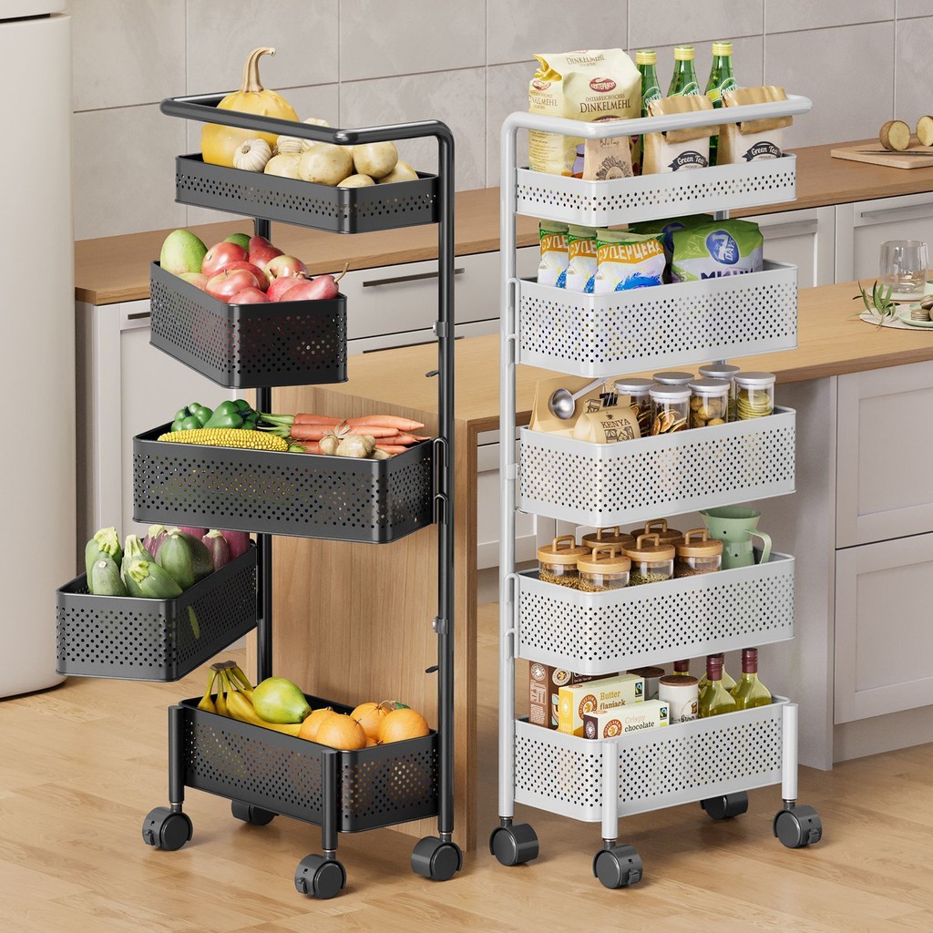 Anti-Rust Extra Thick Carbon Steel Kitchen Trolley Mobile Vegetables ...