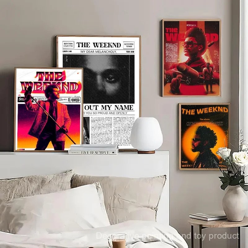 Singer The Weeknd Poster Art Poster White Paper Prints Poster Artwork ...