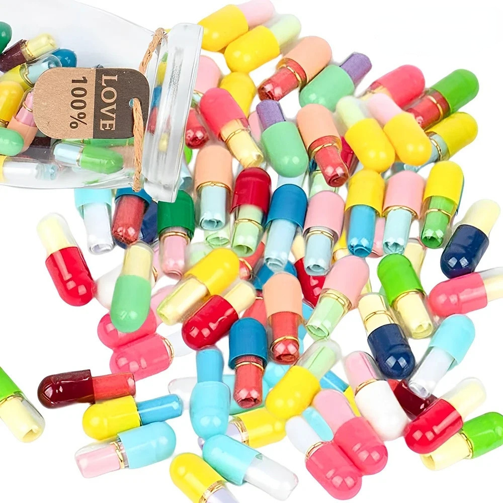 52/60/100Pcs DIY Exquisite Easy Use Family Emoticon Capsule Fake Pill ...