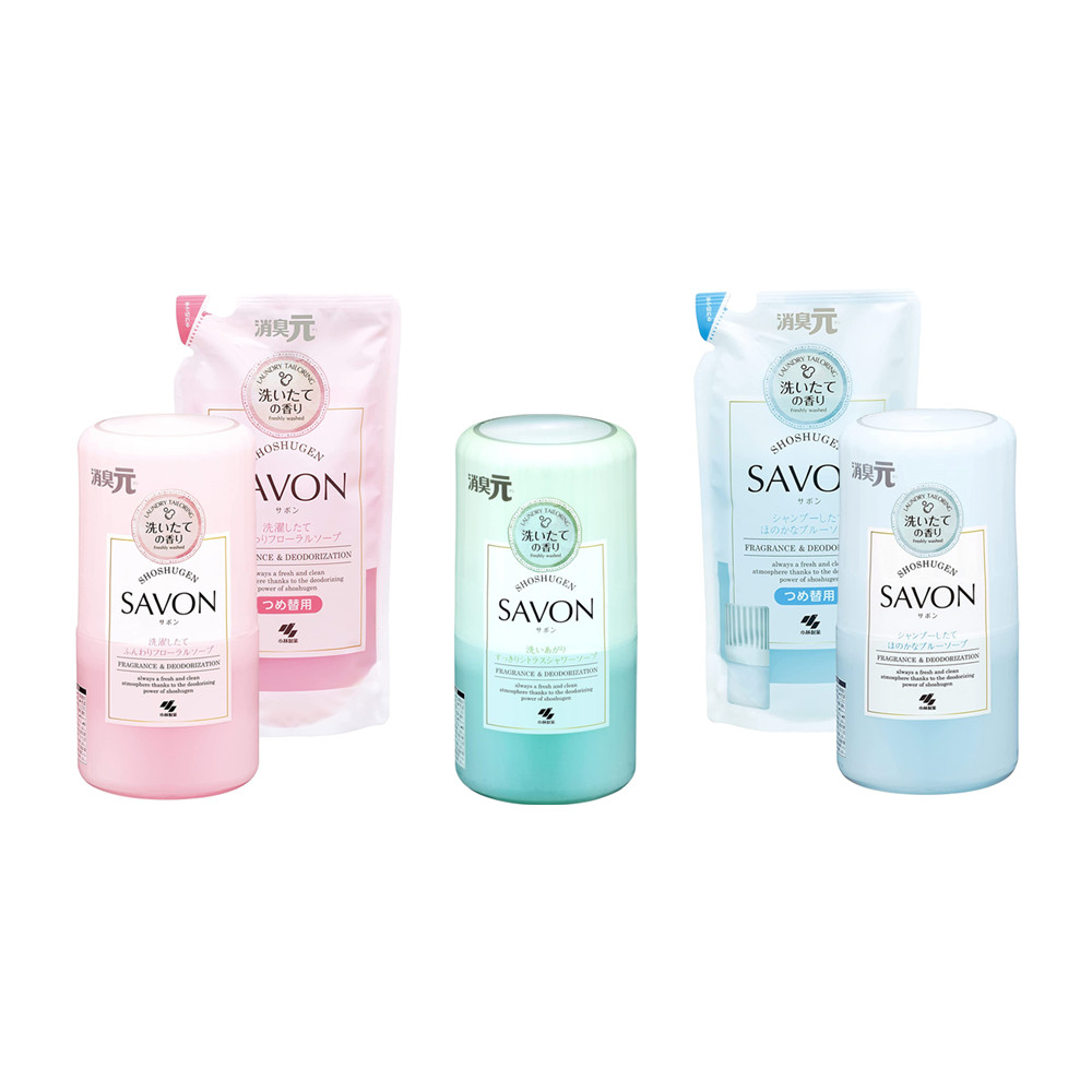 Kobayashi Shoshugen Savon Fragrance & Deodorizer - Floral / Citrus / Shampoo (400mL / 400mL ...