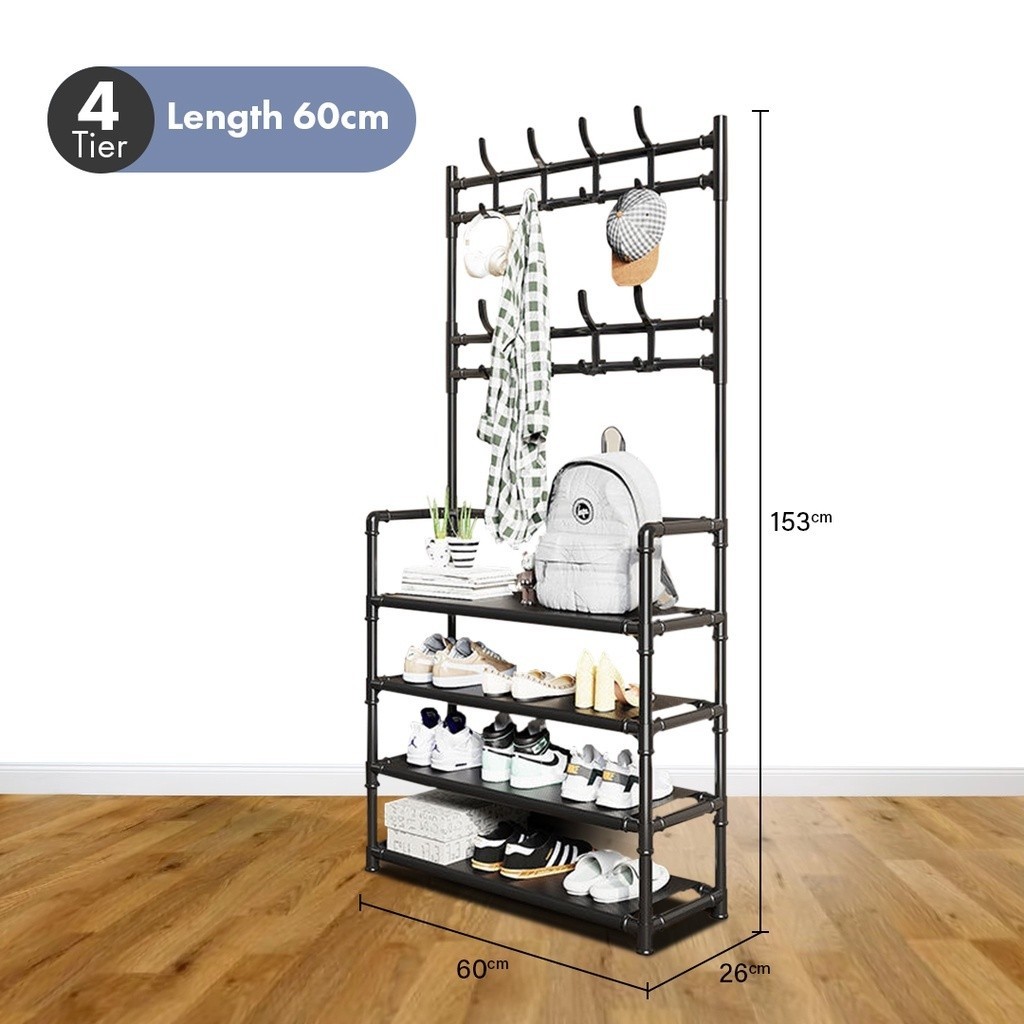 Penyidai Baju Rak Baju 5 Layer Shoe Rack Shelf Multifunctional Simple ...