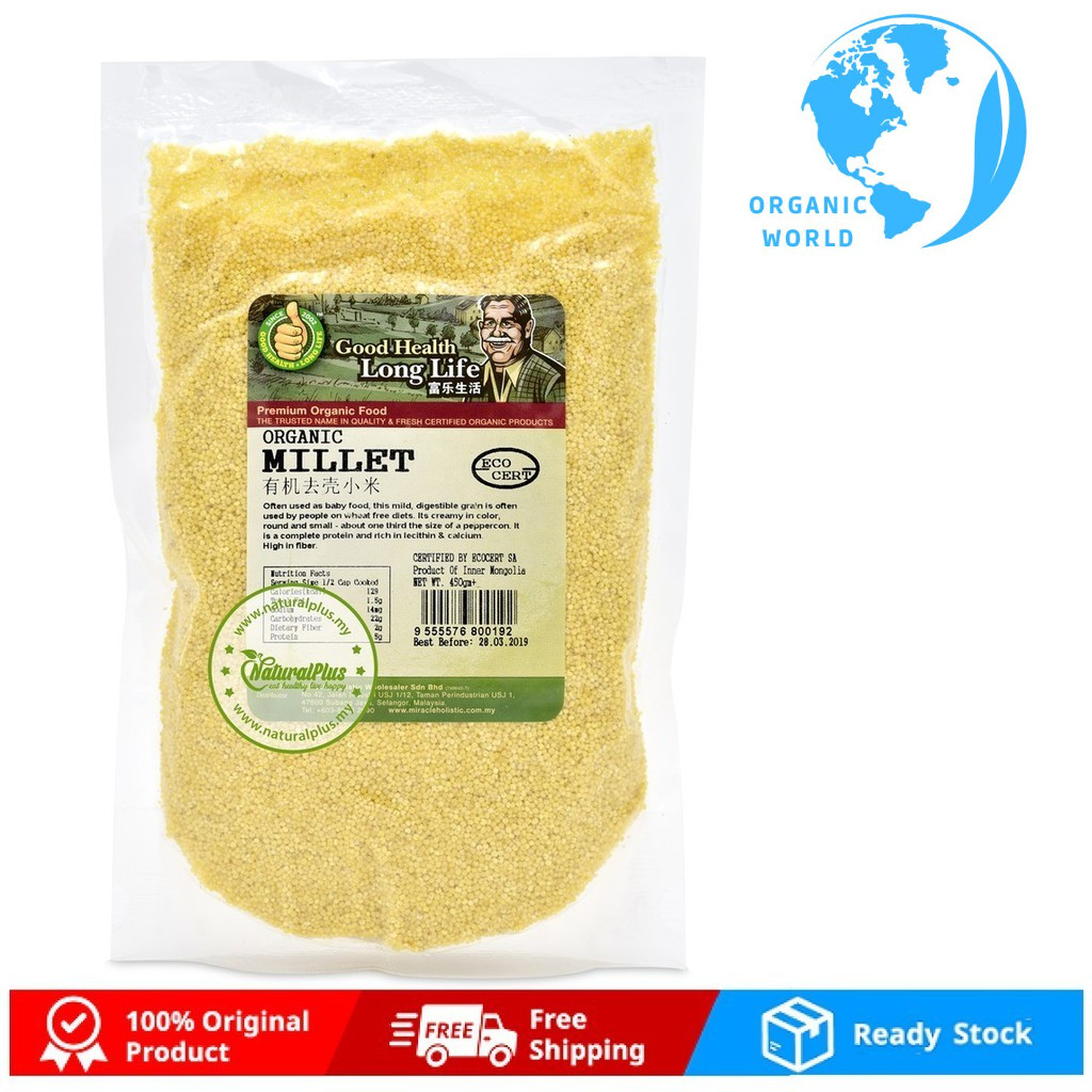 MIRACLE GOOD HEALTH LONG LIVE organic NONsticky hulled millet 有机粘小米 ...
