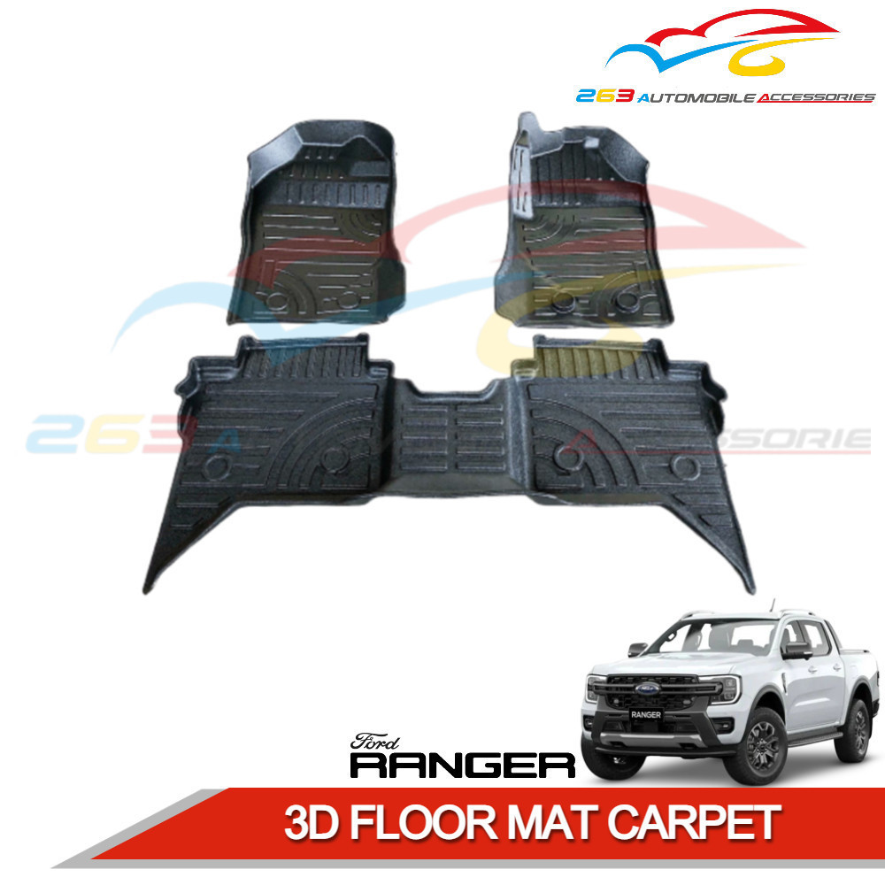 FORD RANGER RAPTOR T9 2022-2023 3D FLOOR MAT CARPET '3 PC/ SET ...