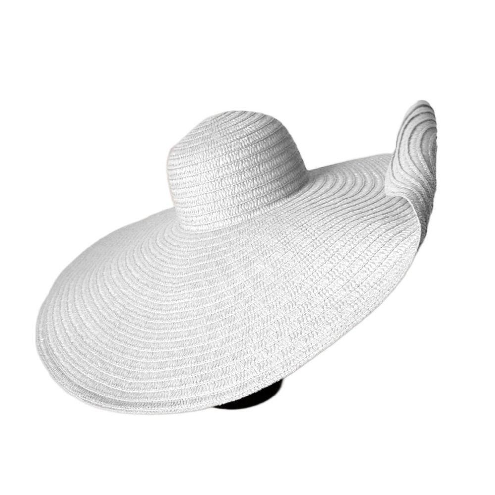 YANMIG Large Wide Brim Sun Hats, Foldable Straw Oversized Beach Hat, UV ...