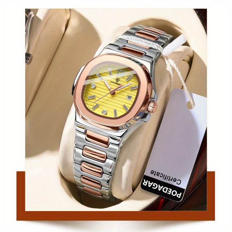 POEDAGAR Boutique square classic rhinestone calendar temperament ...