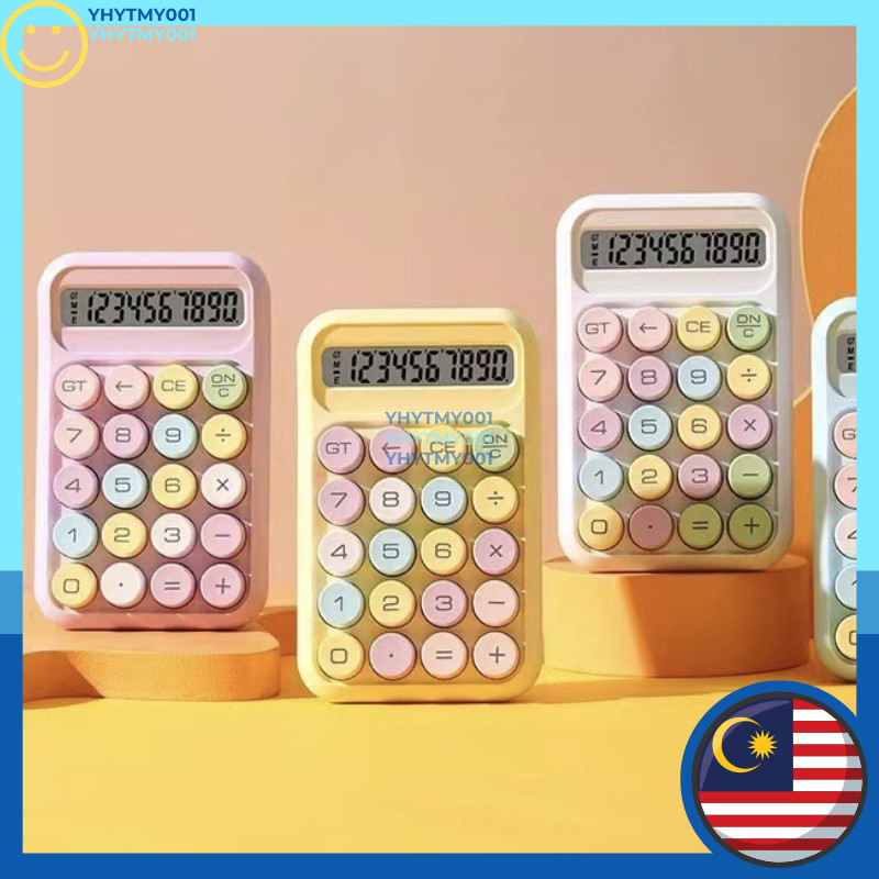 10DIGITS Retro Typewriter Calculator Mechanical Keyboard Candy Color ...