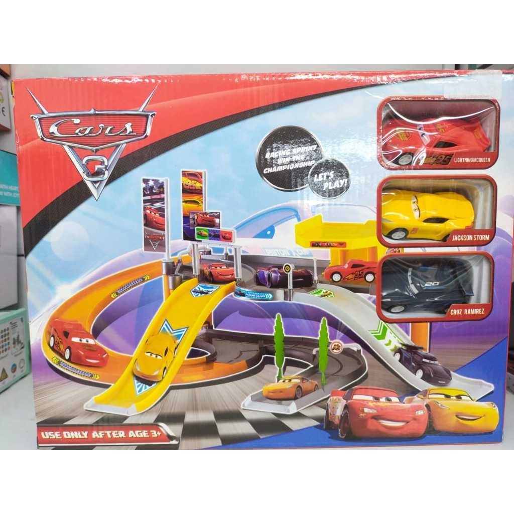 Tempat Letak Kereta Lumba Kereta 3 dan Mainan Kenderaan Main Kereta ...