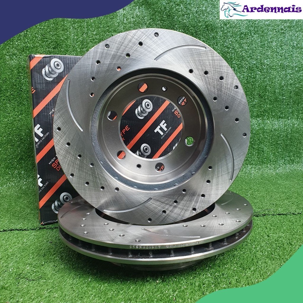ORIGINAL TF THAILAND SLOTTED & DRILLED DISC ROTOR (FRONT) FOR TOYOTA ...