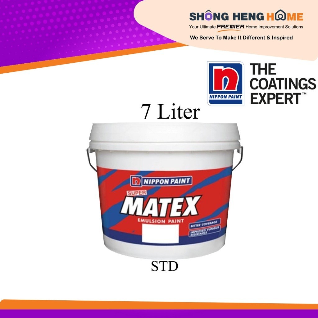 7L - Nippon Paint Emulsion Super Matex Paint (Standard Colors) | Shopee ...