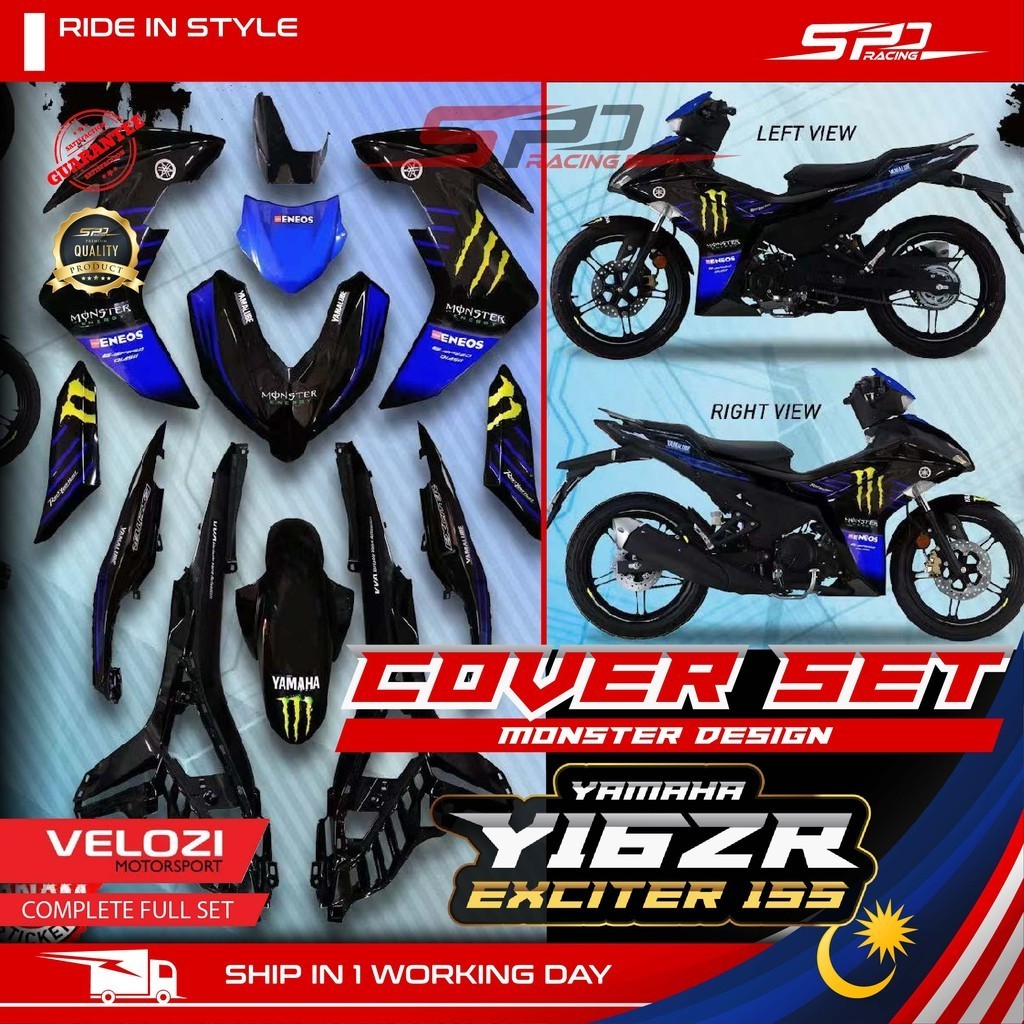 Y16 VELOZI Cover Set Monster Energy Design I Full Set VELOZI For YAMAHA ...