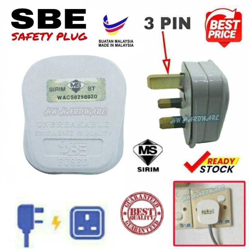 100% ORIGINAL SBE 13A Plug Top With Fuse 250V 13A (Sirim Approved) | Shopee Malaysia