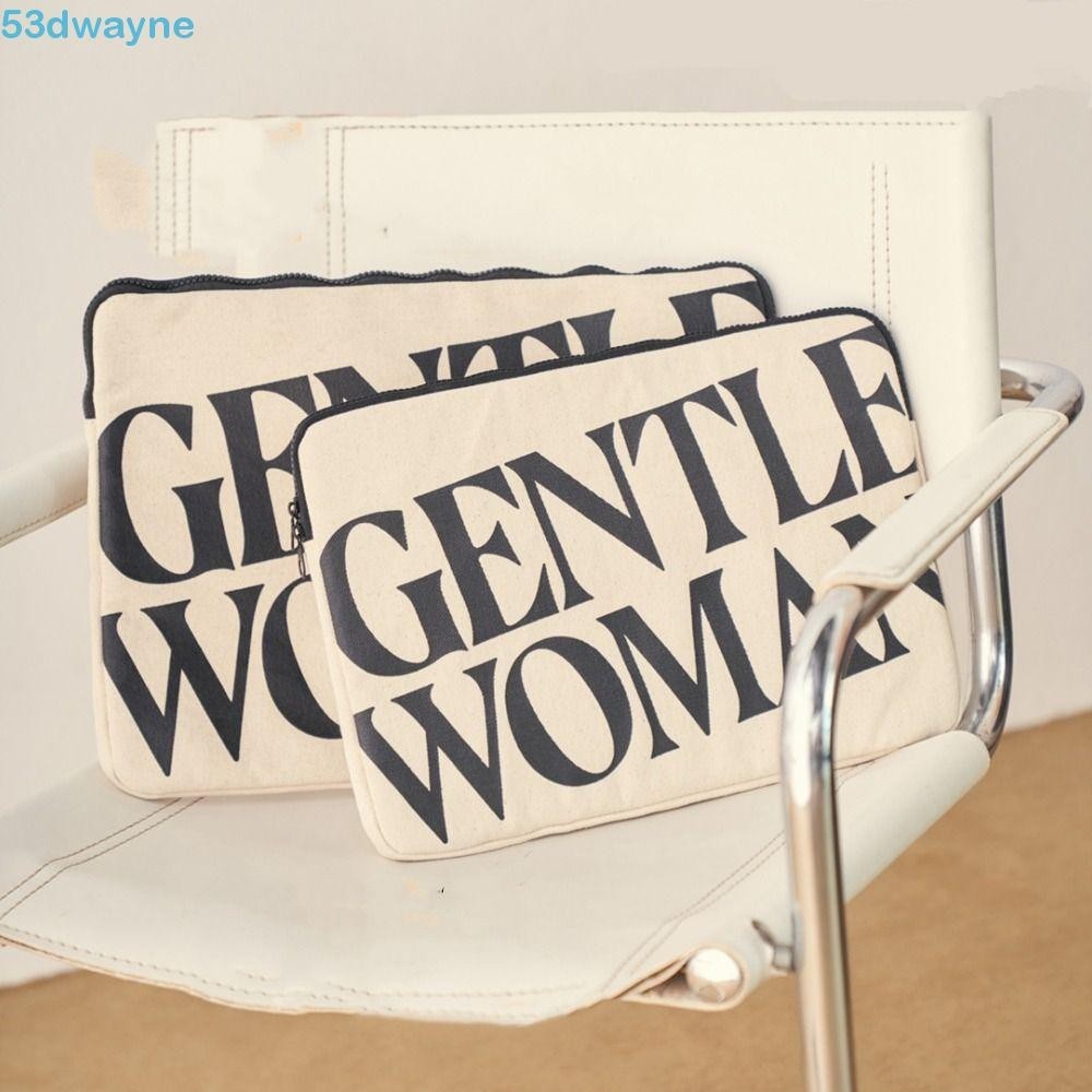 DWAYNE Gentlewoman Canvas Bag, Print Handbag Letter Computer Bag ...