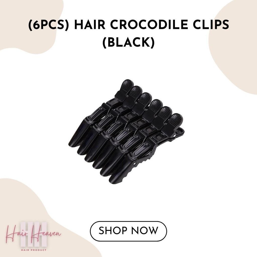 🔥LOWEST PRICE🔥(6PCS) HAIR CROCODILE CLIPS (BLACK) | Shopee Malaysia