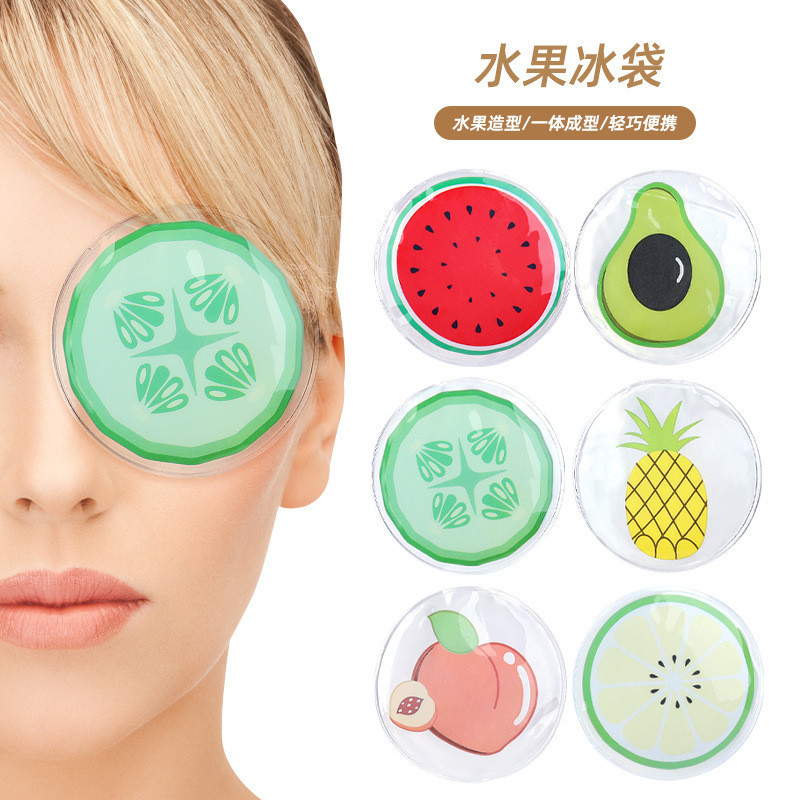 A Pair Summer Cool Fruit Shape Eye Patch PVC Gel Eye Pressure Relief ...