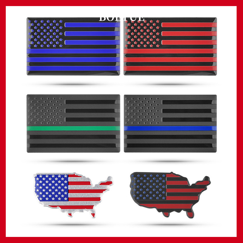 American Flag Car Sticker Metal Car Sticker 3D Three-Dimensional ...