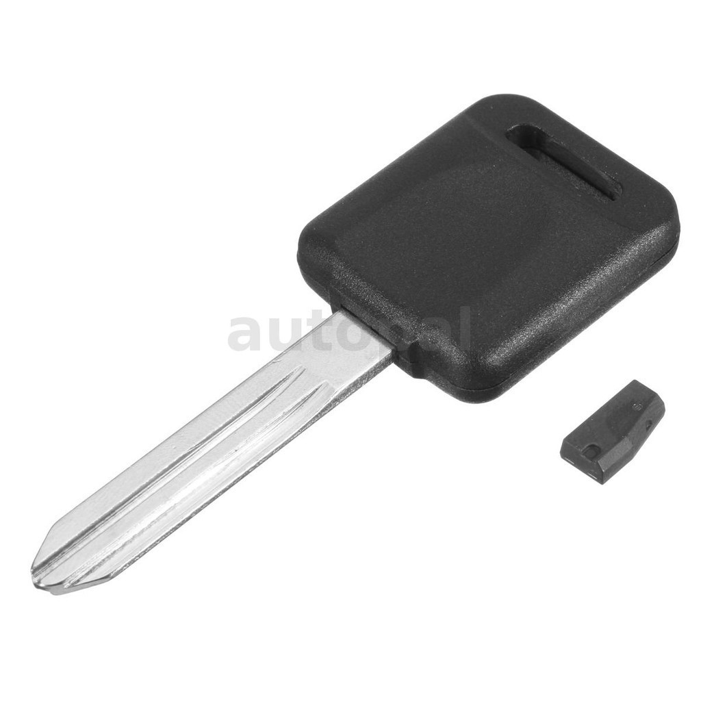 Black Uncut Ignition Chipped Car Key Transponder Chip Replacement New ...
