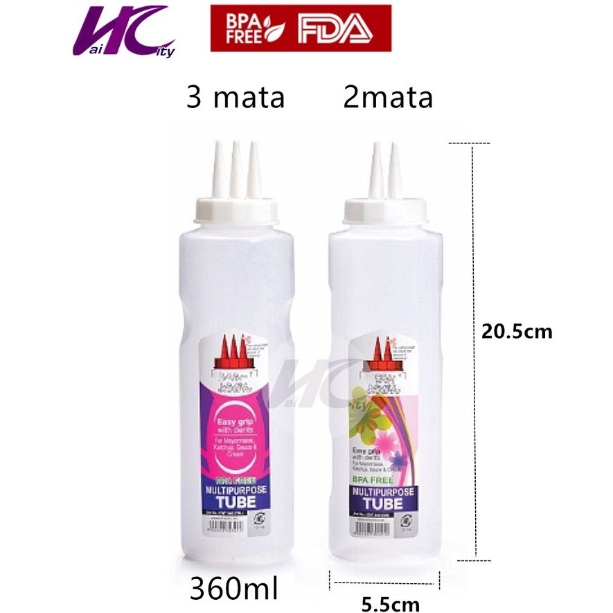 (HC) Multipurpose Tube / Acuan Kuih Jala 3 Lubang/Botol Roti Jala ...