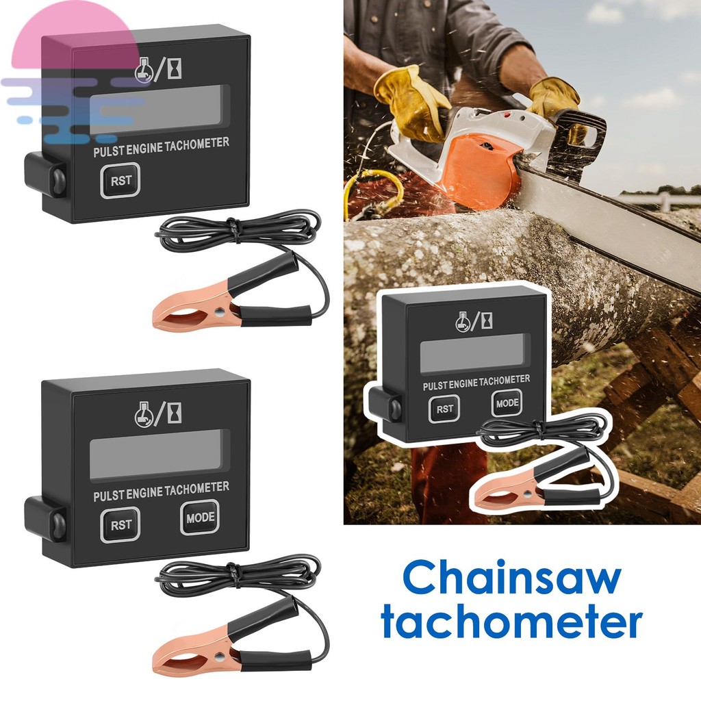 Small Engine Tachometer Waterproof Inductive Hour Meter with Clip ...