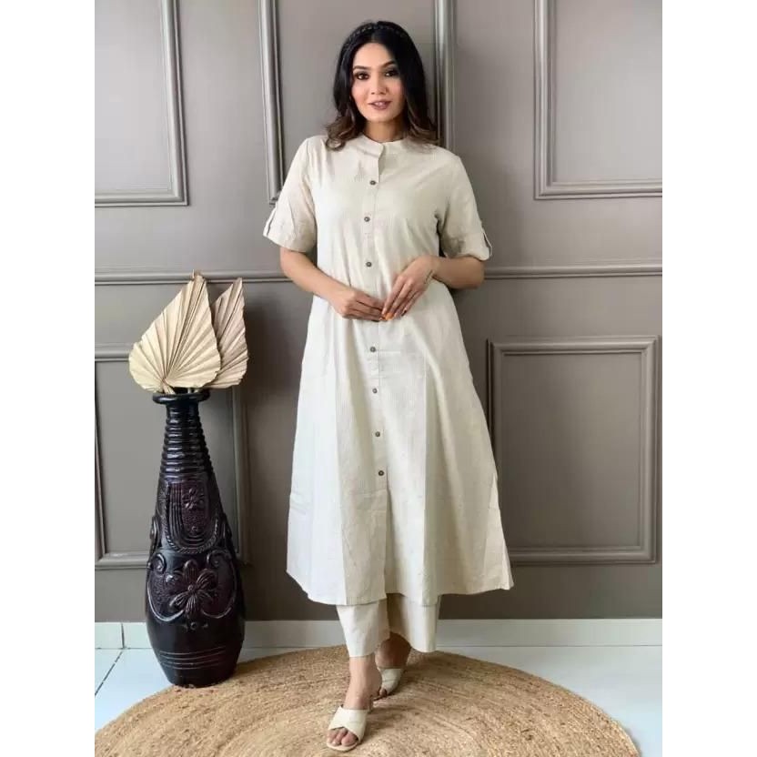 Ethnic Indian Women's Kurti & Plazo Set Solid Color by Inaaya Fabrics ...