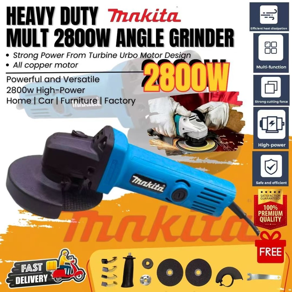 Electric Angle Grinder Machine 2800W High Power 100MM/4'inch Cutting ...