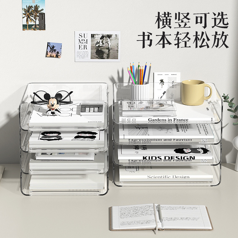 Transparent Transparent Desktop File Rack Storage Desk a4 Three-Tier ...