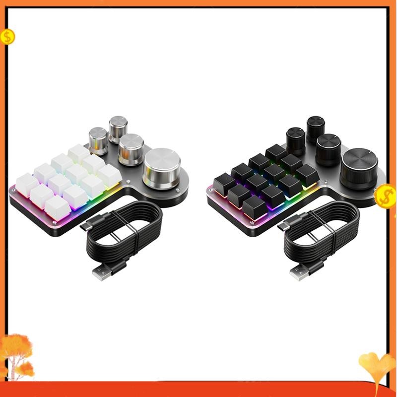 Custom Macro Keyboard 12 Keys 4 Knobs Mini USB Mechanical Keyboard ...