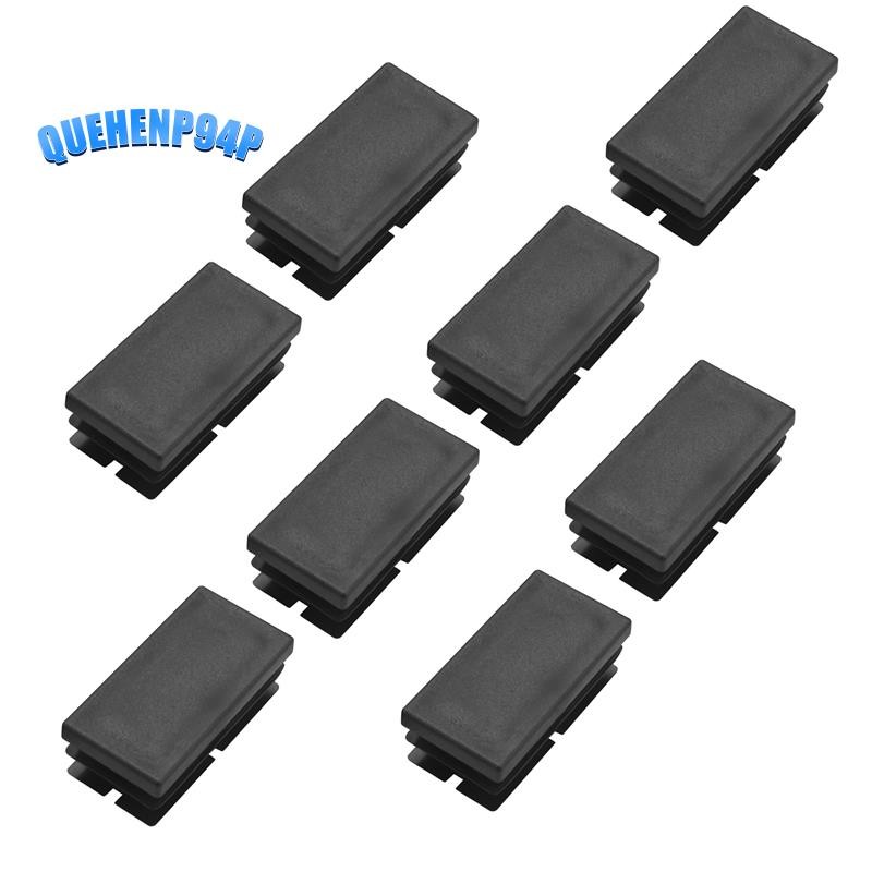 8 Pcs Black Plastic Rectangular Blanking End Caps Inserts 20mm x 40mm ...
