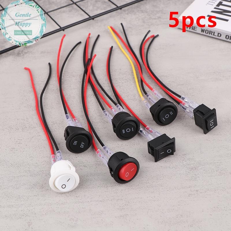 GentleHappy 5Pcs Mini Rocker Switch 12 Volt ON Off Toggle Switch With ...