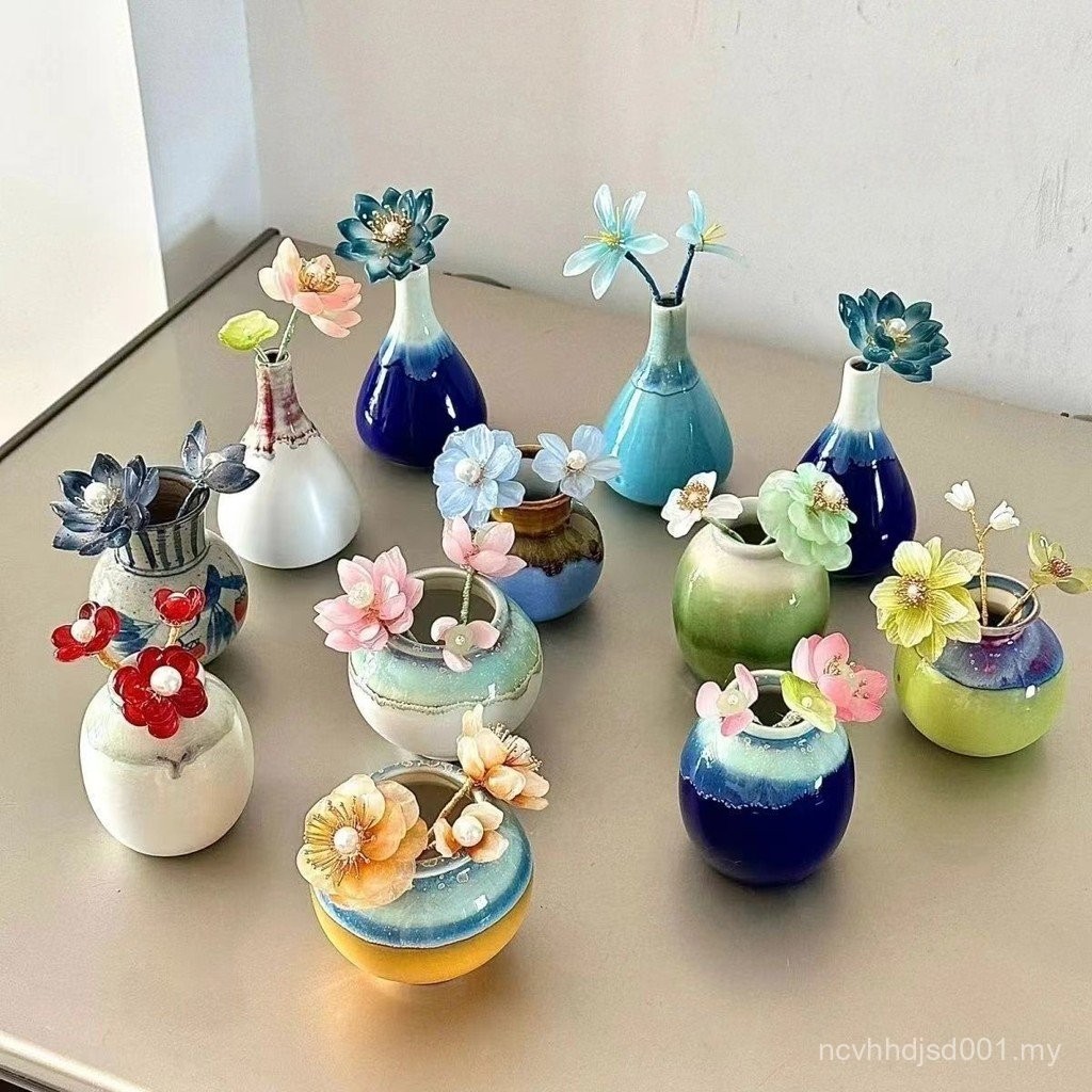 Jingdezhen kosongkan stok tembikar vintej mini pasu kecil kegunaan khas ...