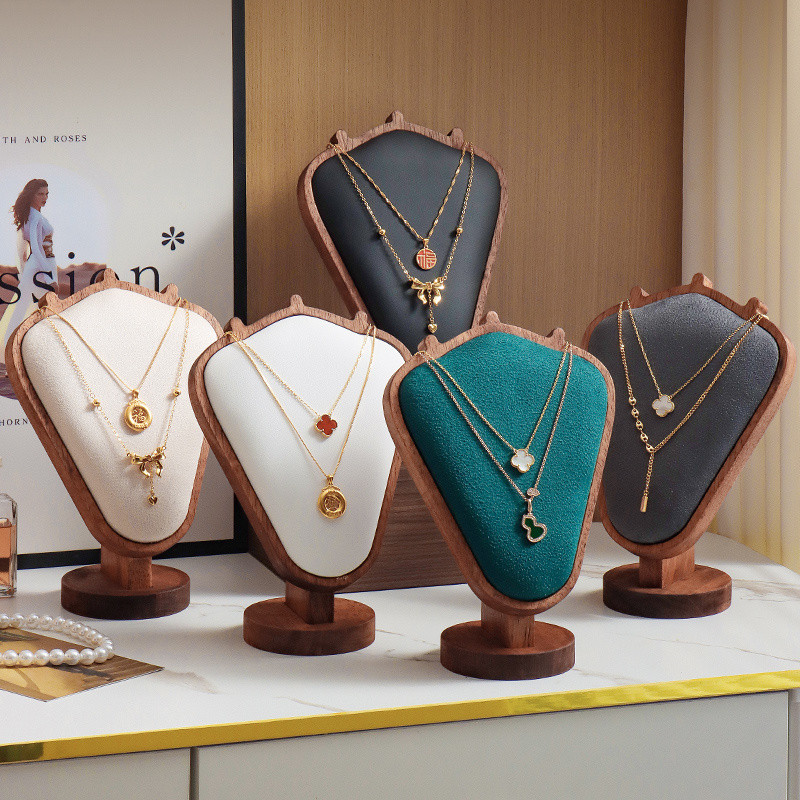 Shopee Official High-End Walnut Necklace Portrait Display Stand Display ...