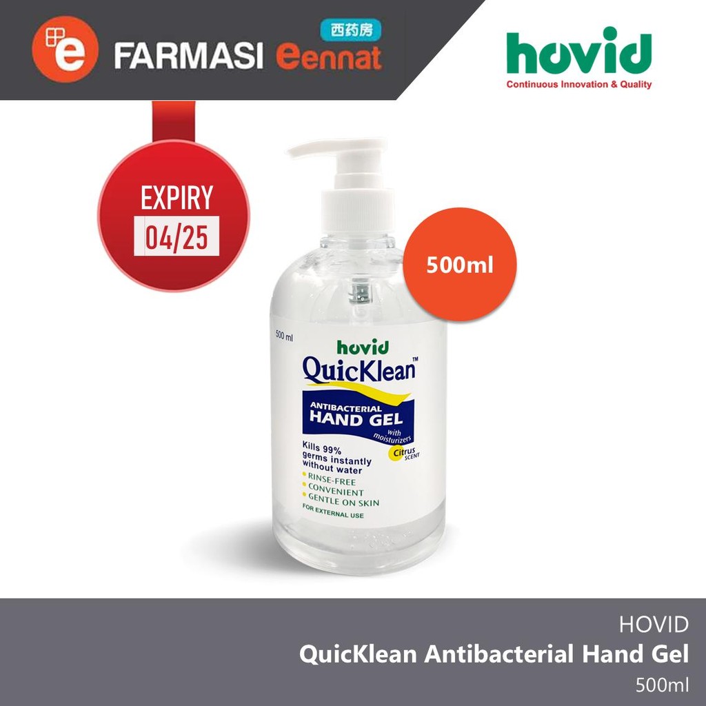 (Exp 04/2025) [Eennat Pharmacy] Hovid QuicKlean Antibacterial Hand ...