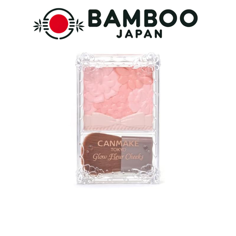 Canmake Glow Fleur Cheeks 18 Momo Whip Fleur Cheek Powder Blush Milky Coral Radiance ...