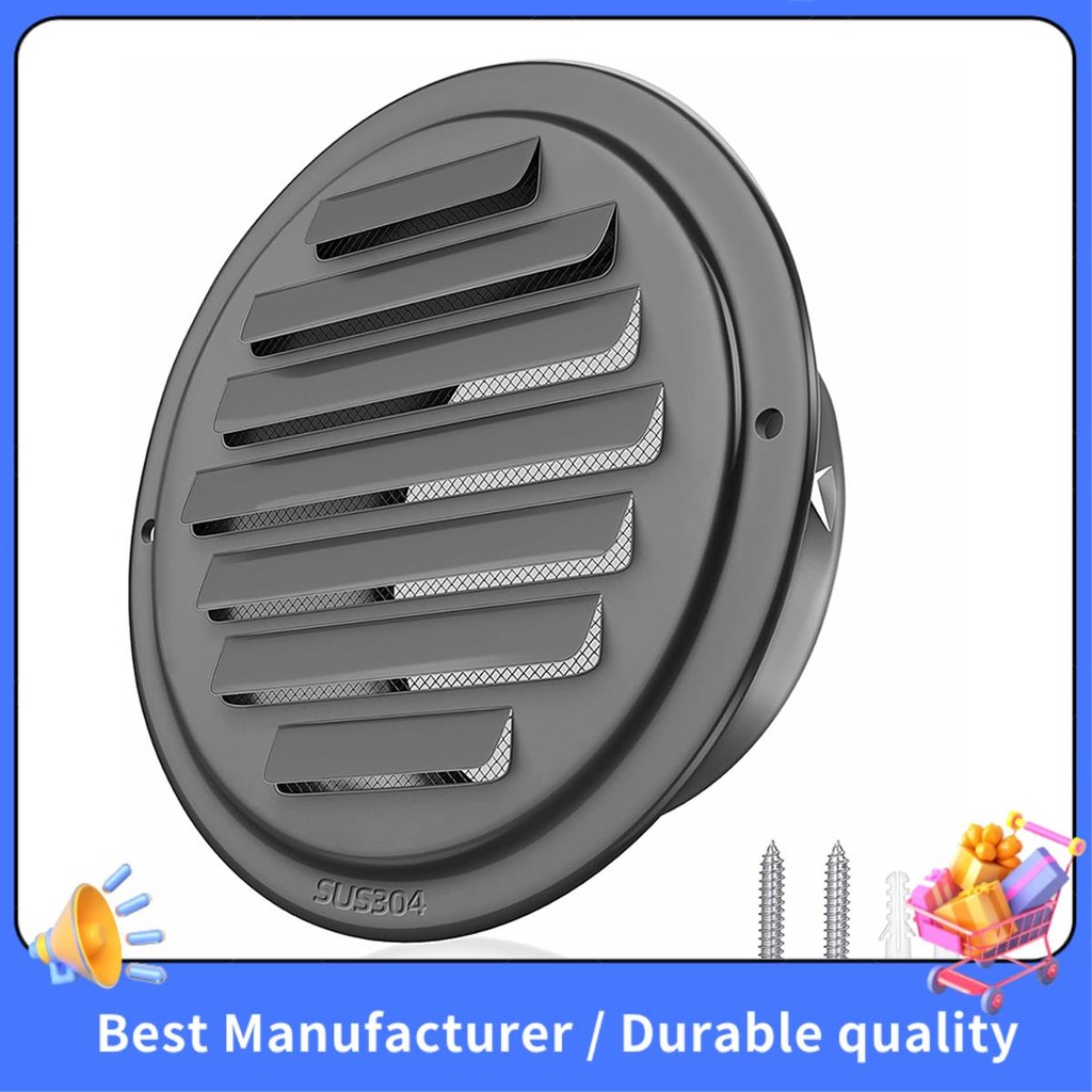 【NEW】4inch 304 Stainless Steel Air Vents, Louvered Grille Cover Vent ...