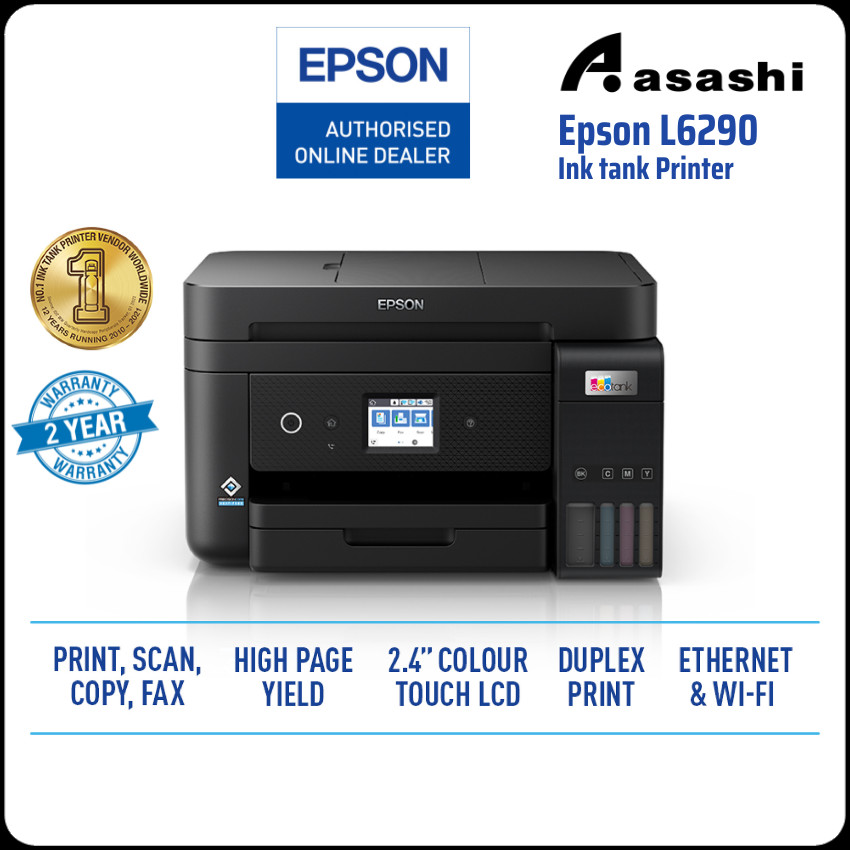 Epson L6290 Print Scan Copy, Fax, WiFi/WiFi Direct, Ethernet, ADF, LCD ...