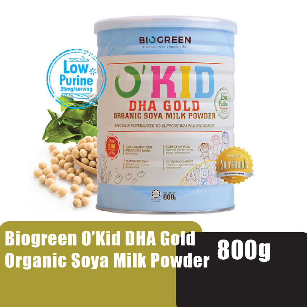 BIOGREEN O'Kid DHA Gold Organic Soya Milk Powder 800g - Soya Bean ...