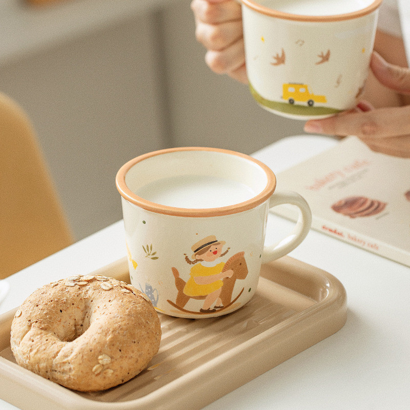 Creative Cartoon Ceramic Mug For Family Breakfast Ceramic Cup | Shopee ...