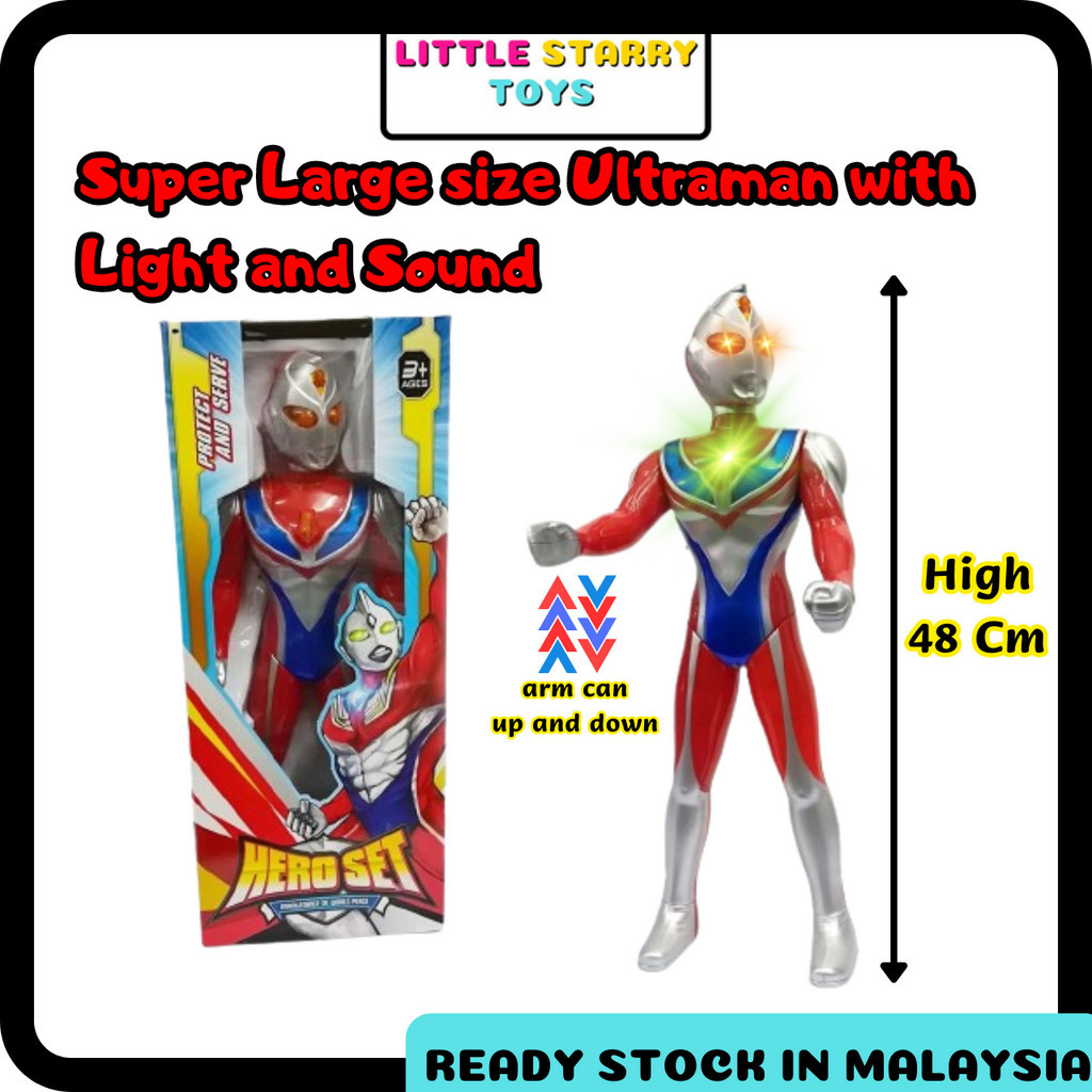 Ready Stock !!! Super Large Size 48Cm Ultraman Toy Figure with Light ...