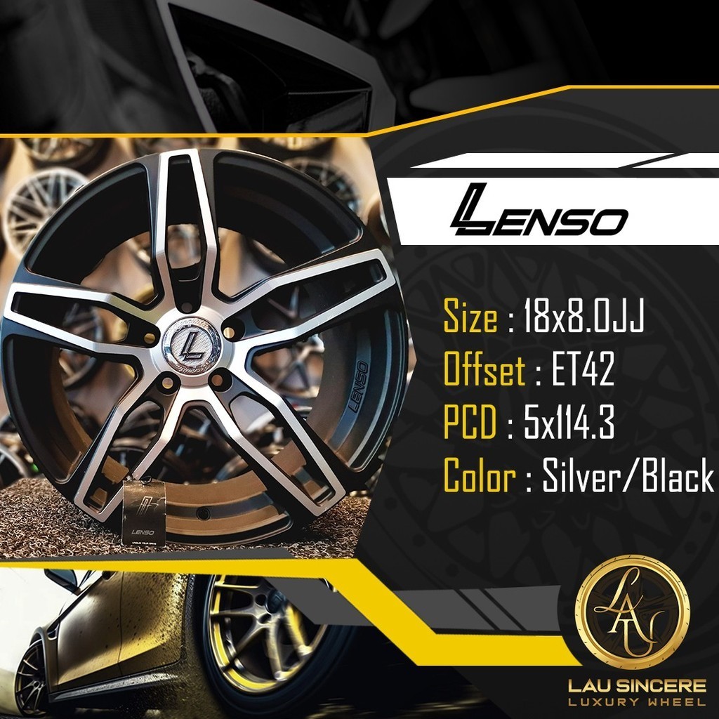 Lenso 18x8.0JJ 5x114.3 Silver/ Black | Shopee Malaysia