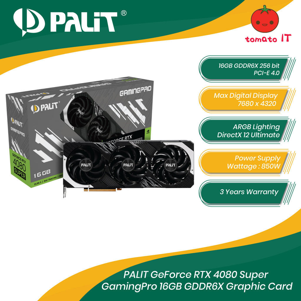 PALIT GeForce RTX 4080 Super GamingPro 16GB GDDR6X Graphic Card ...